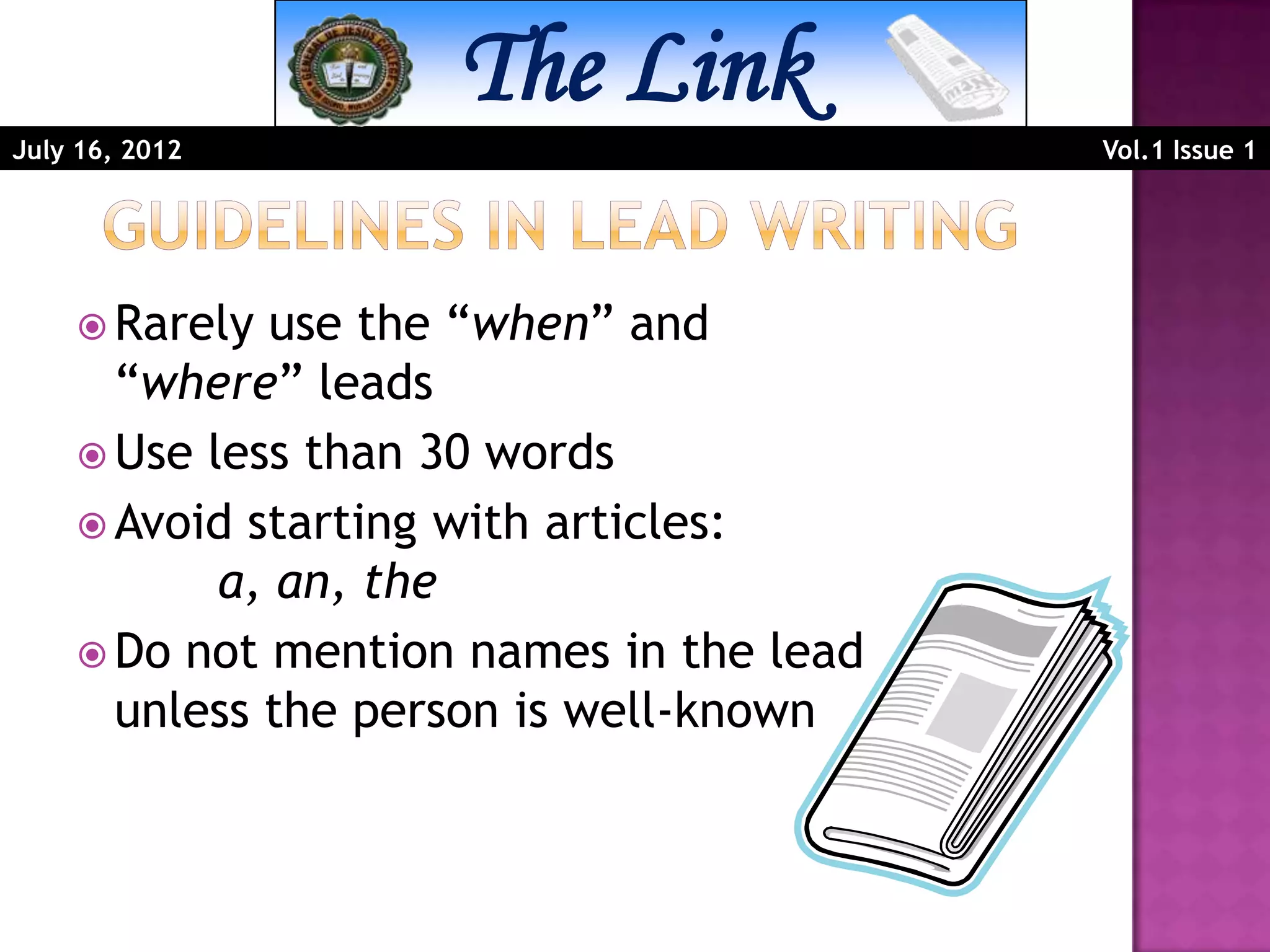 Campus Journalism - News Writing | PPSX