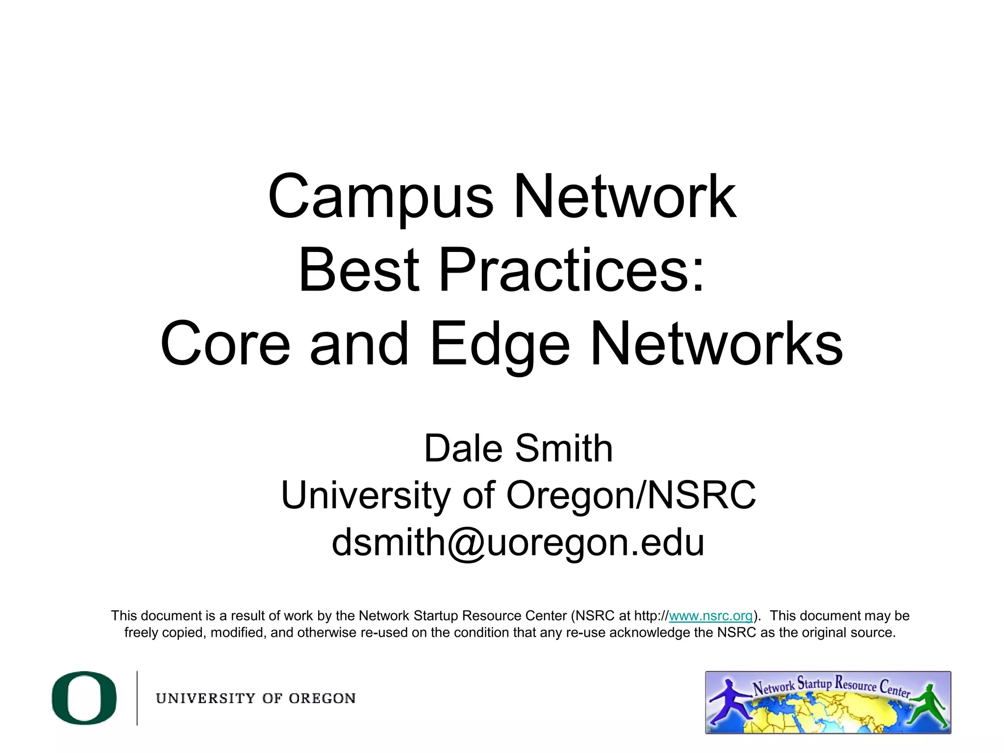 Campus networks best practices core and edges network | PPT