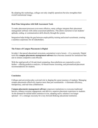 Why Do Colleges and Universities Need Campus Placement Management ...