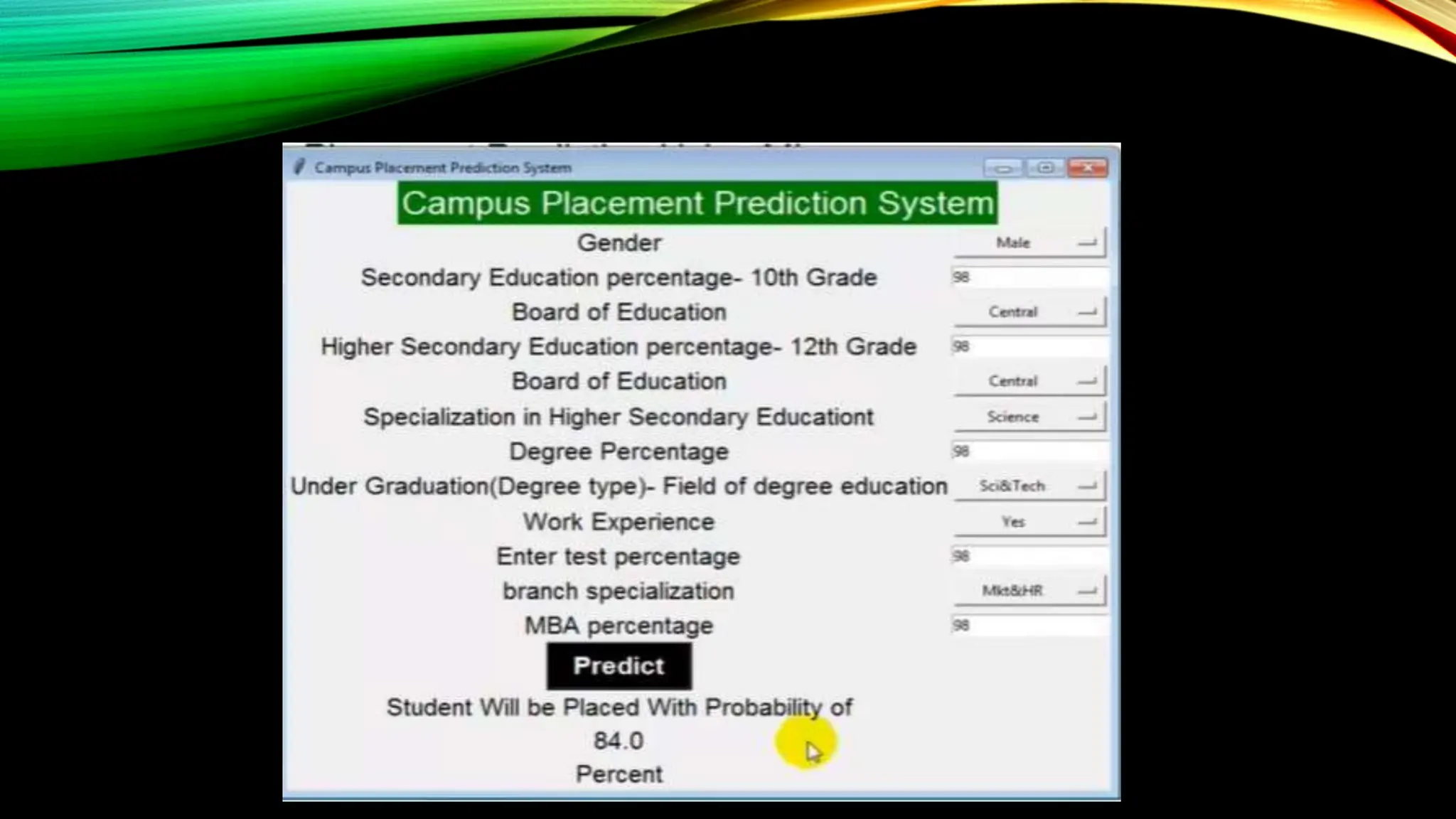 CAMPUS PLACEMENTS PREDICTOR about .pptx
