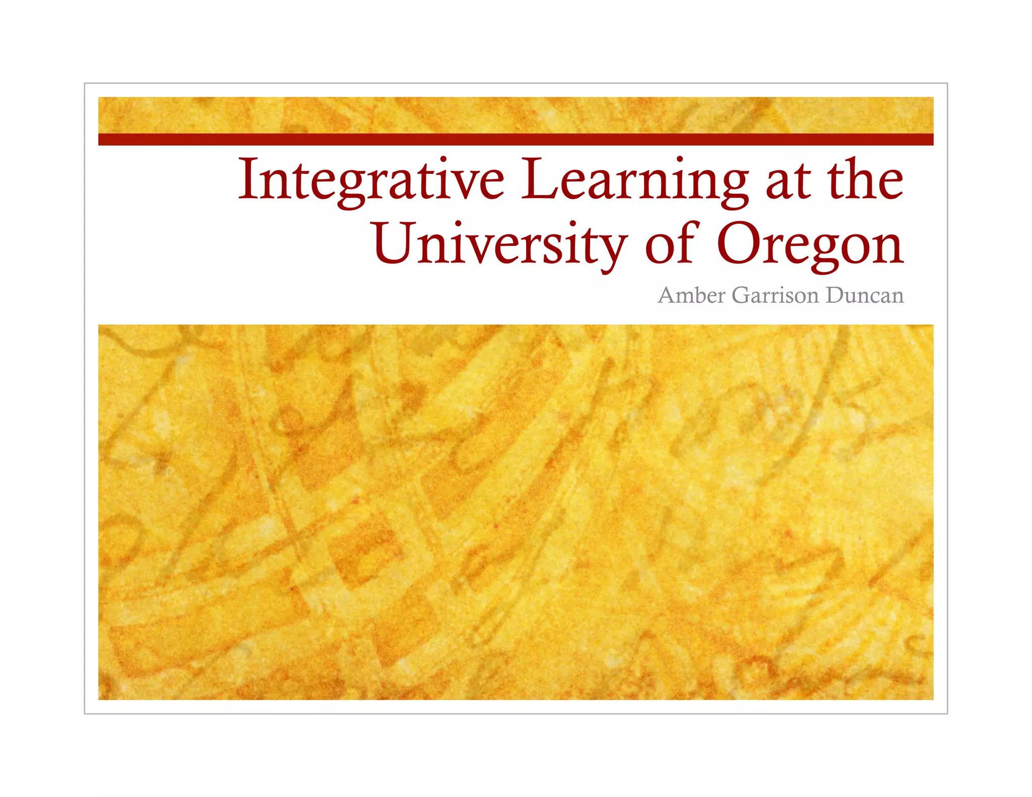 Integrative Learning | PDF