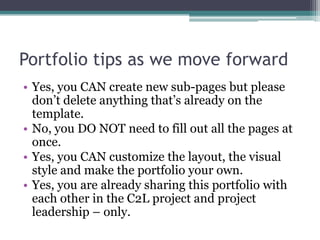 Campus project portfolios presentation 1.28.11 | Technology & Computing