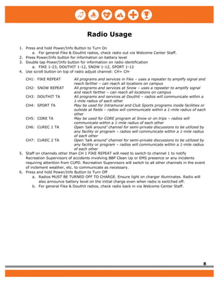 Campus recreation department wide risk management guidelines 2018-2019 ...