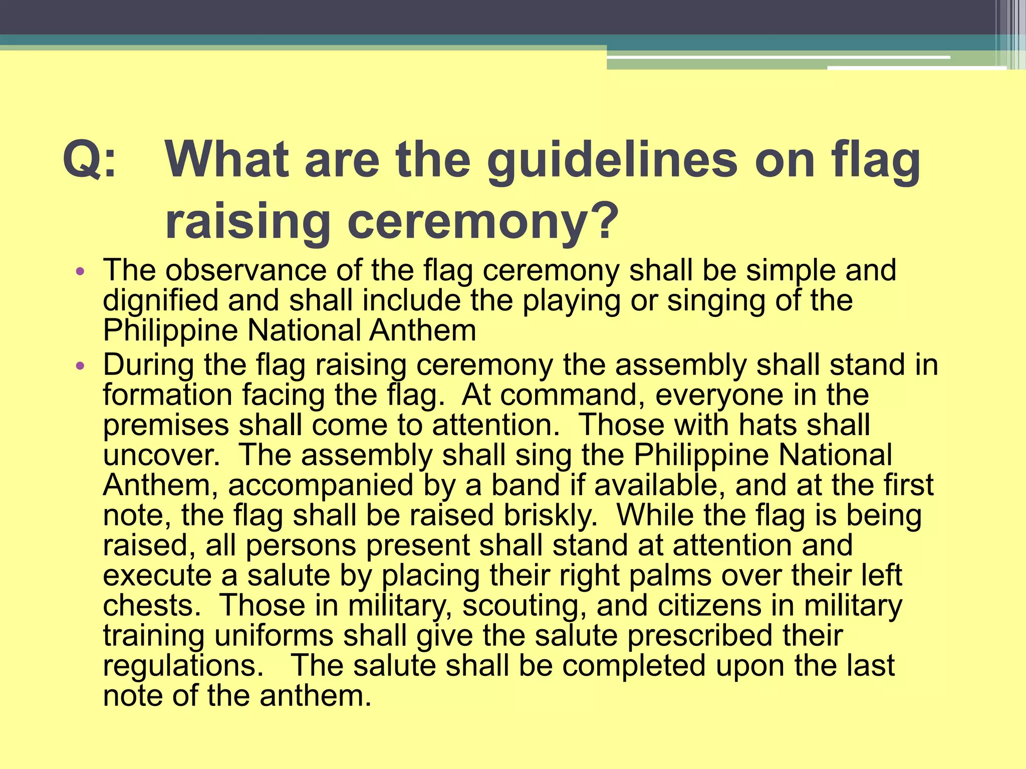 Campus security and flag raising ceremony | PPTX