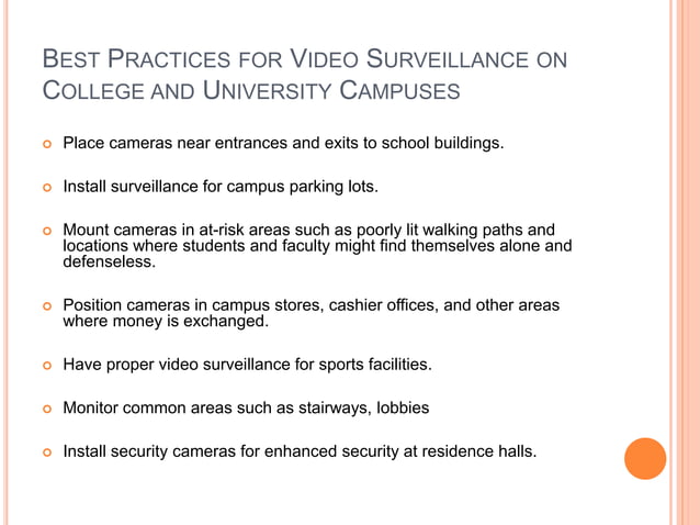 Campus security camera systems | PPTX