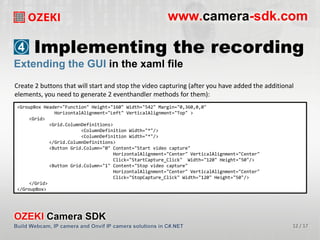 How to implement camera recording for USB webcam or IP camera in C#.NET