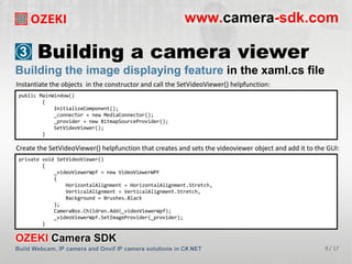 How to implement camera recording for USB webcam or IP camera in C#.NET