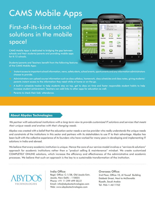 CAMS - ERP Solution Software for Schools & Colleges by Abydos ...
