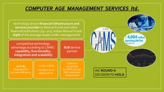 CAMS pitch deck-Investment Analysis & sTANCE | PDF