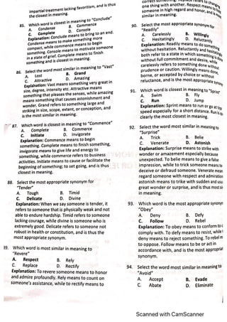 SYNONYMS NOTES FOR JEST AND PST JOB | PDF