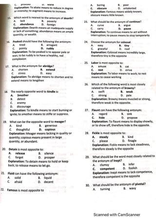ANTONYMS NOTES FOR JEST AND PST TEST PREPARATION | PDF