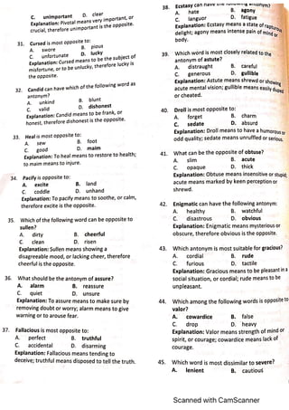 ANTONYMS NOTES FOR JEST AND PST TEST PREPARATION | PDF