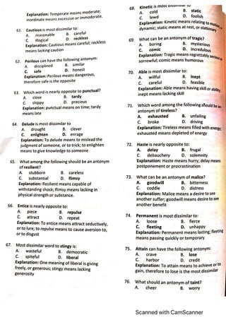 ANTONYMS NOTES FOR JEST AND PST TEST PREPARATION | PDF