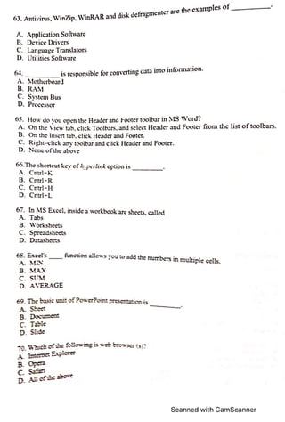 PAST PAPER OF JEST AND PST TEST | PDF