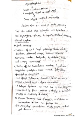 Poisoning of Organophosphates, carbamates, organochlorides, pyrethrins ...