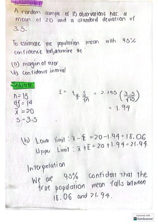 INTERVAL ESTIMATION STATISTICS NOTES .pdf | Free Download