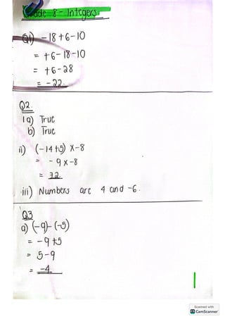 GRADE 8 MATHEMATICS INTEGERS ANSWERS .pdf