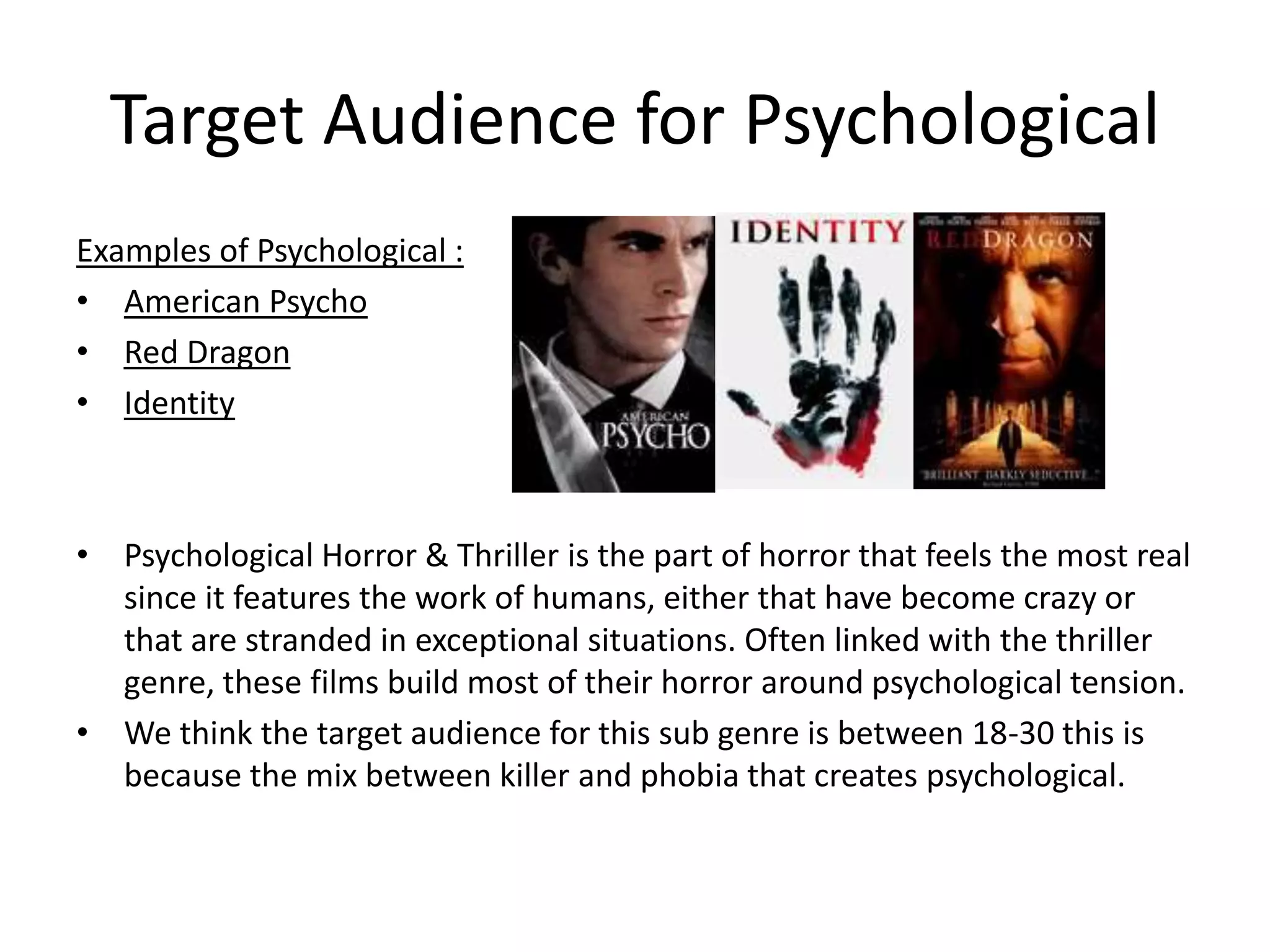 Assignment 7 | PPTX | Horror | Genres