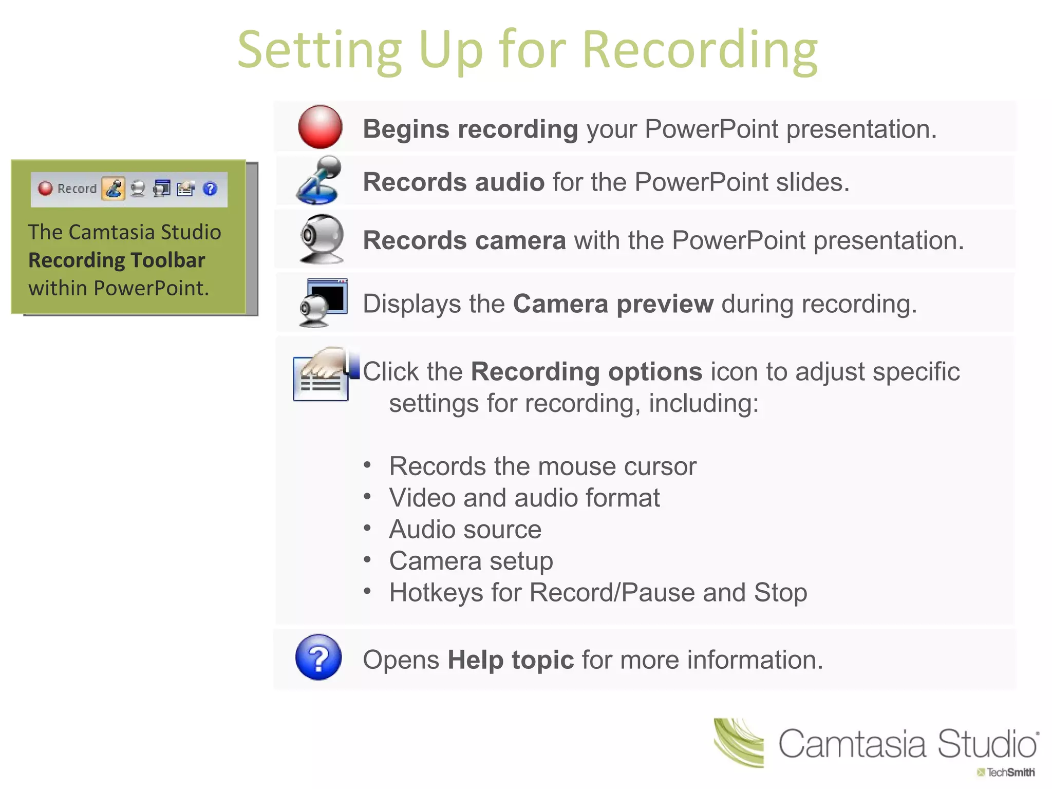 Camtasia getting started guide | PPT