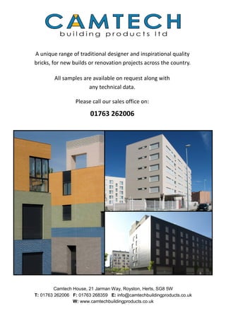 Camtech brick brochure 2016 | PDF