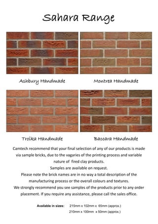 Camtech brick brochure 2016 | PDF