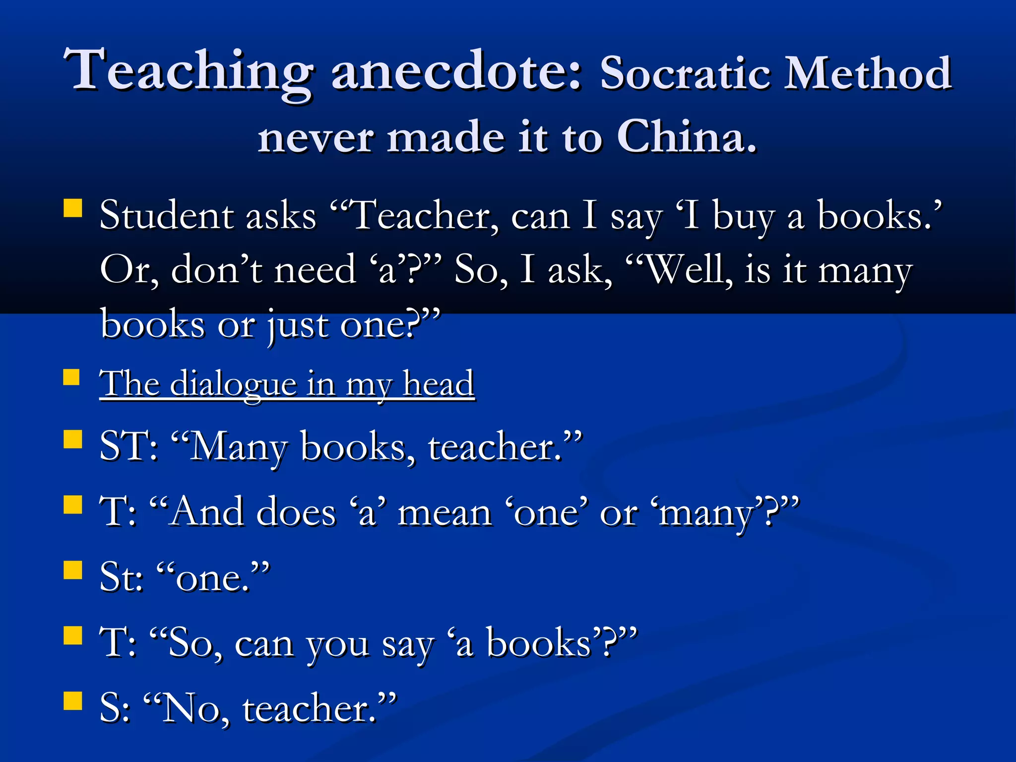 Features of the Chinese Education System and Language that impede ...