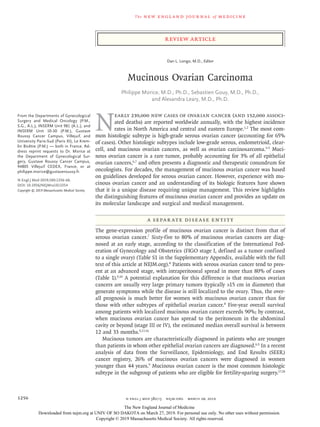 Ca mucinoso de ovario 2019 nejm | PDF