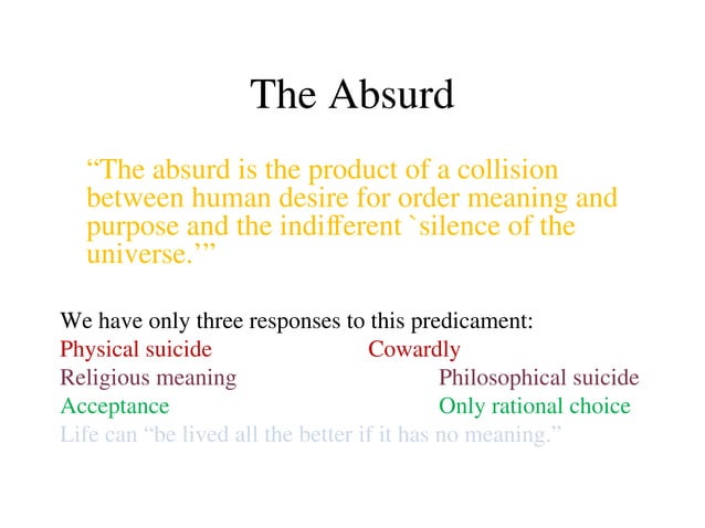 Absurdism and Existential through the lens of Camus | PPT