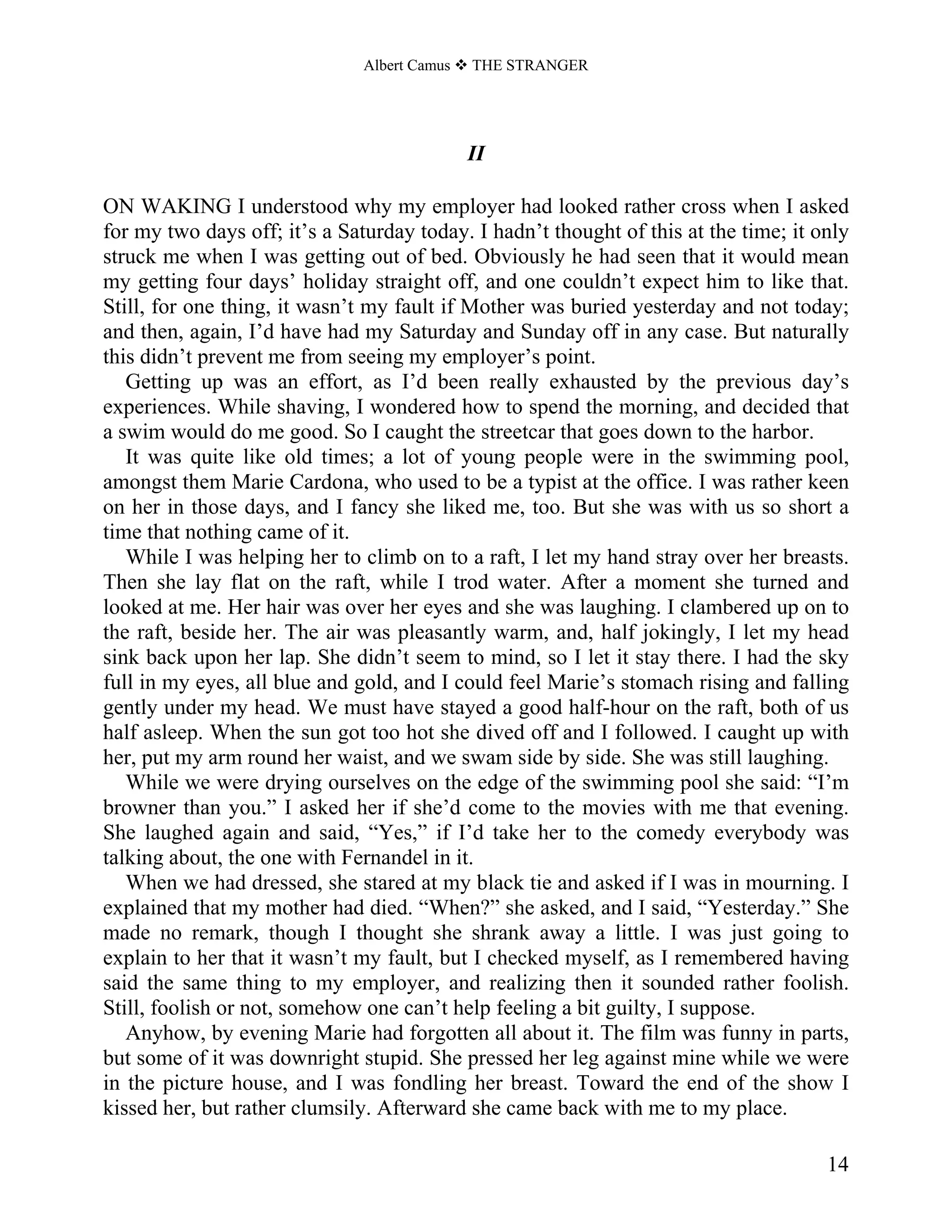 Camus, albert the stranger | PDF