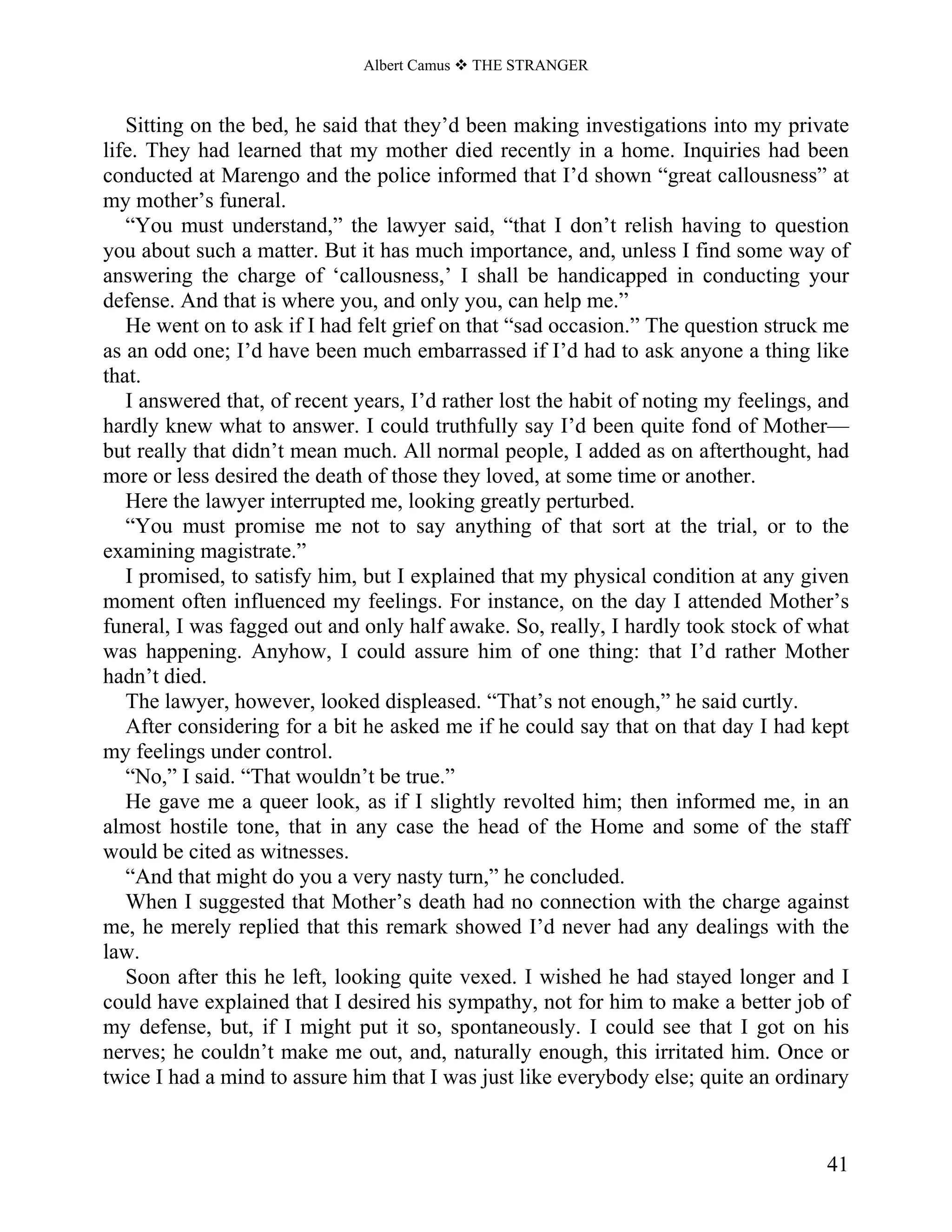 Camus, albert the stranger | PDF