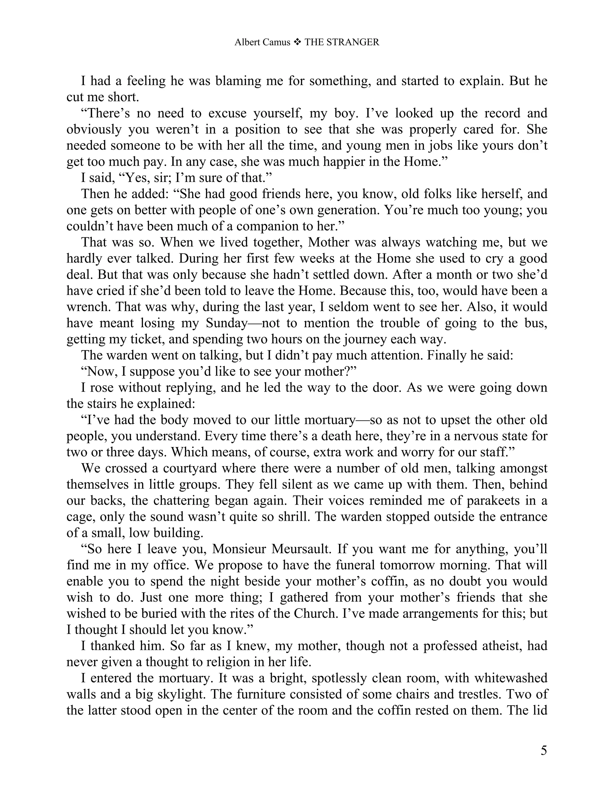 Camus, albert the stranger | PDF