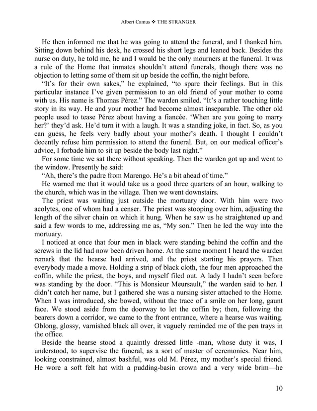 Camus, albert the stranger | PDF