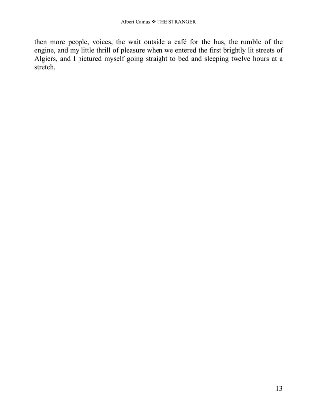 Camus, albert the stranger | PDF