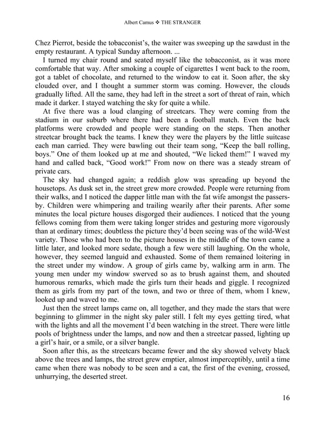 Camus, albert the stranger | PDF