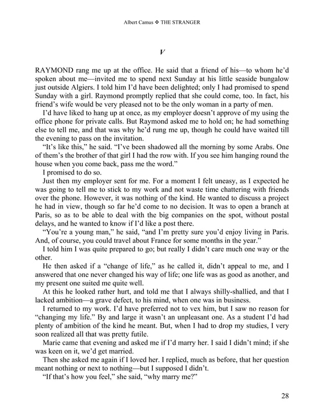 Camus, albert the stranger | PDF