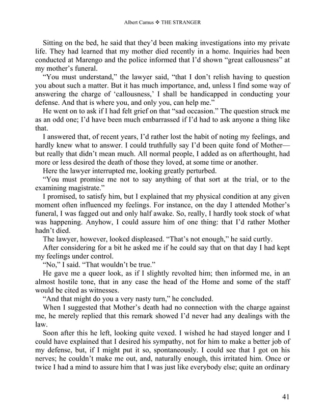 Camus, albert the stranger | PDF