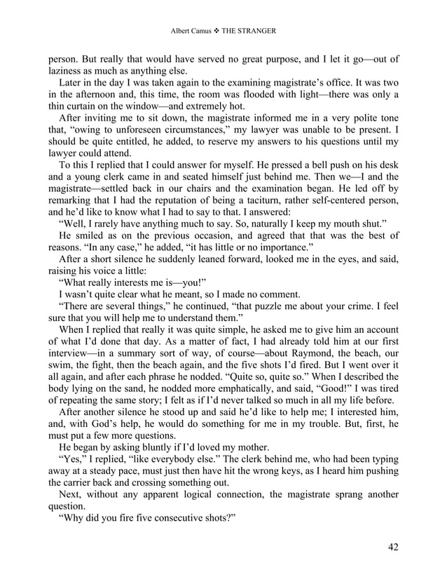 Camus, albert the stranger | PDF