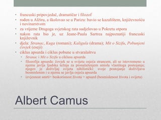 Albert Camus, Stranac | PPTX