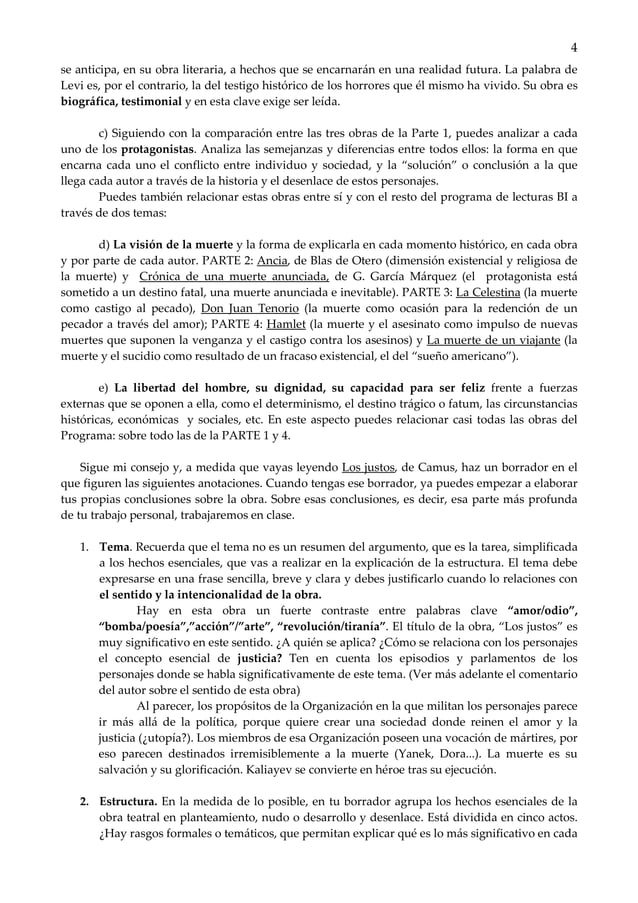 Camus los justos guía de lectura | PDF