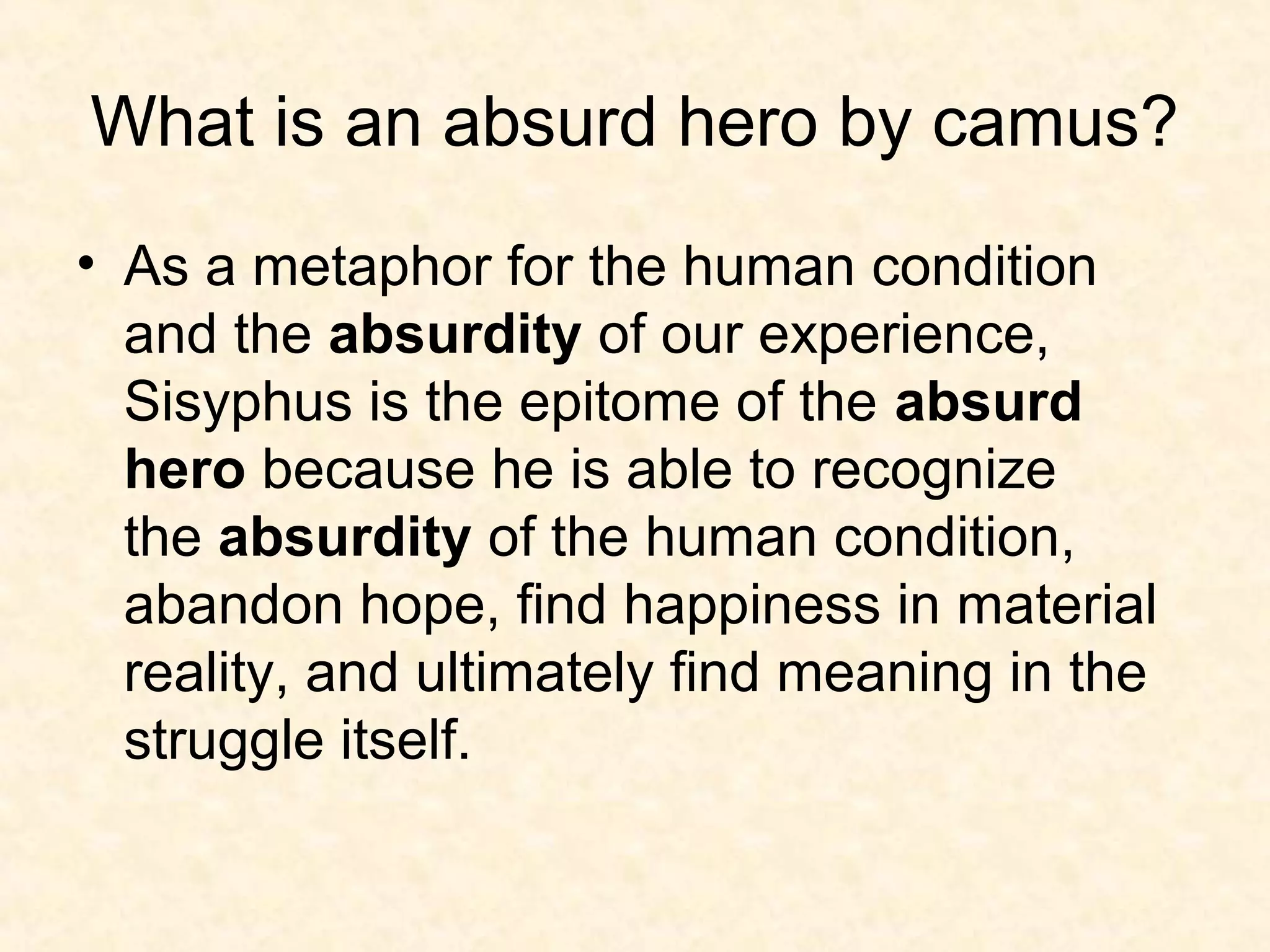 Camus theory of absurd | PPT