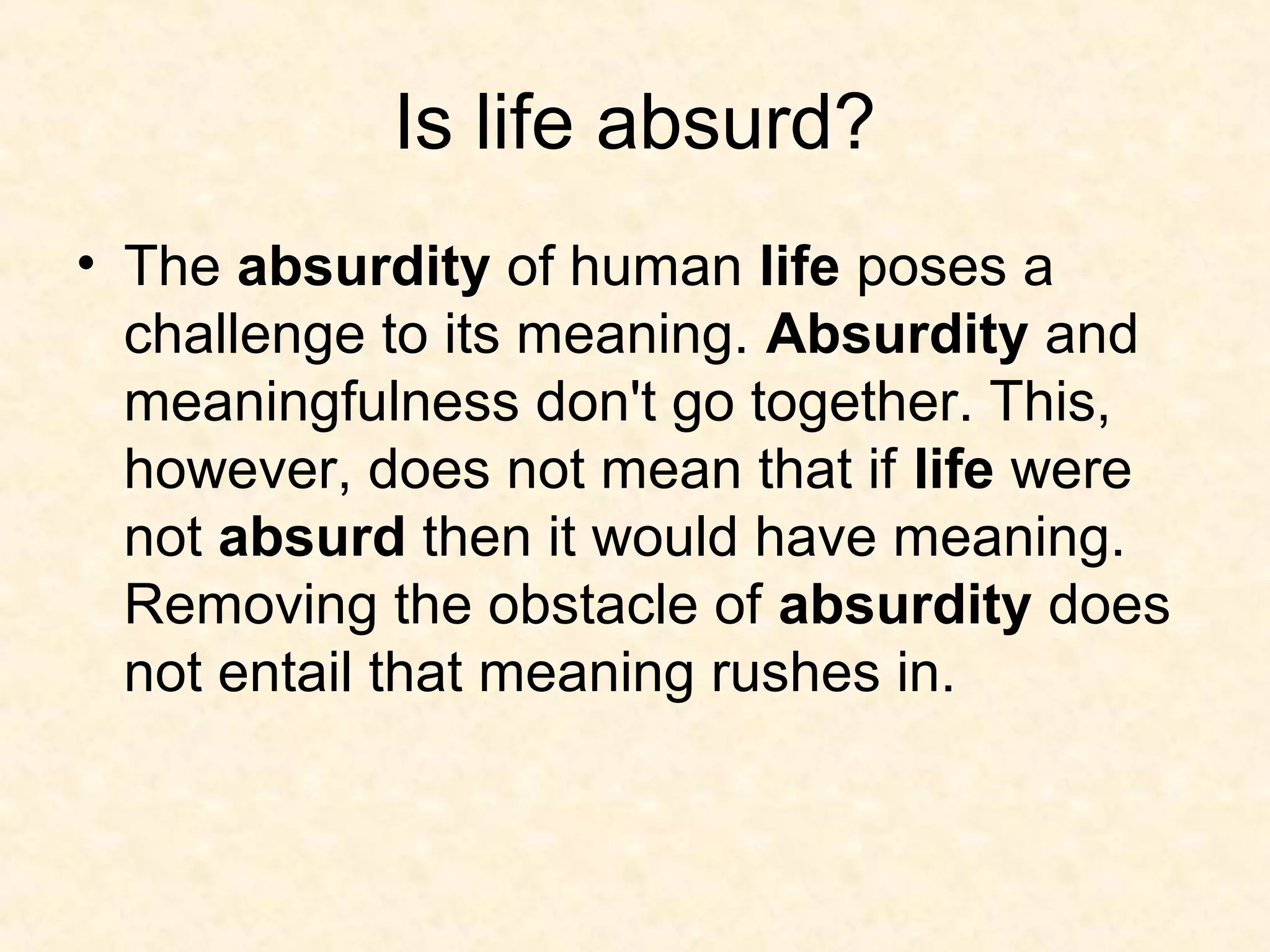 Camus theory of absurd | PPT