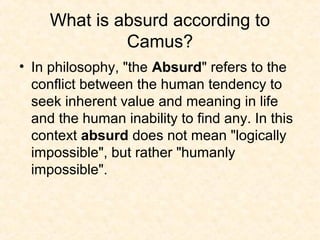 Camus theory of absurd | PPT