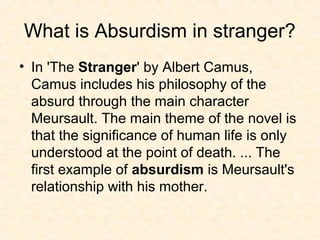 Camus theory of absurd | PPT | Atheism | Religion & Spirituality