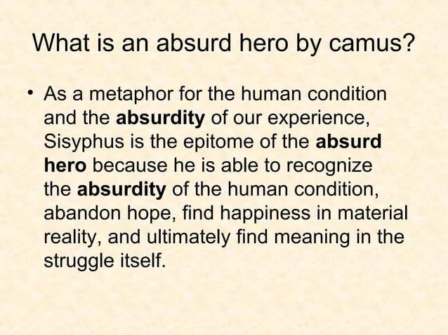 Camus theory of absurd | PPT | Atheism | Religion & Spirituality