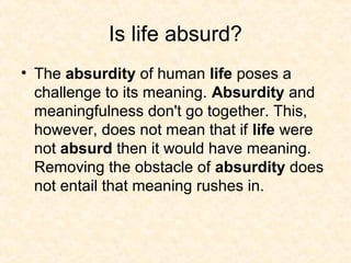 Camus theory of absurd | PPT