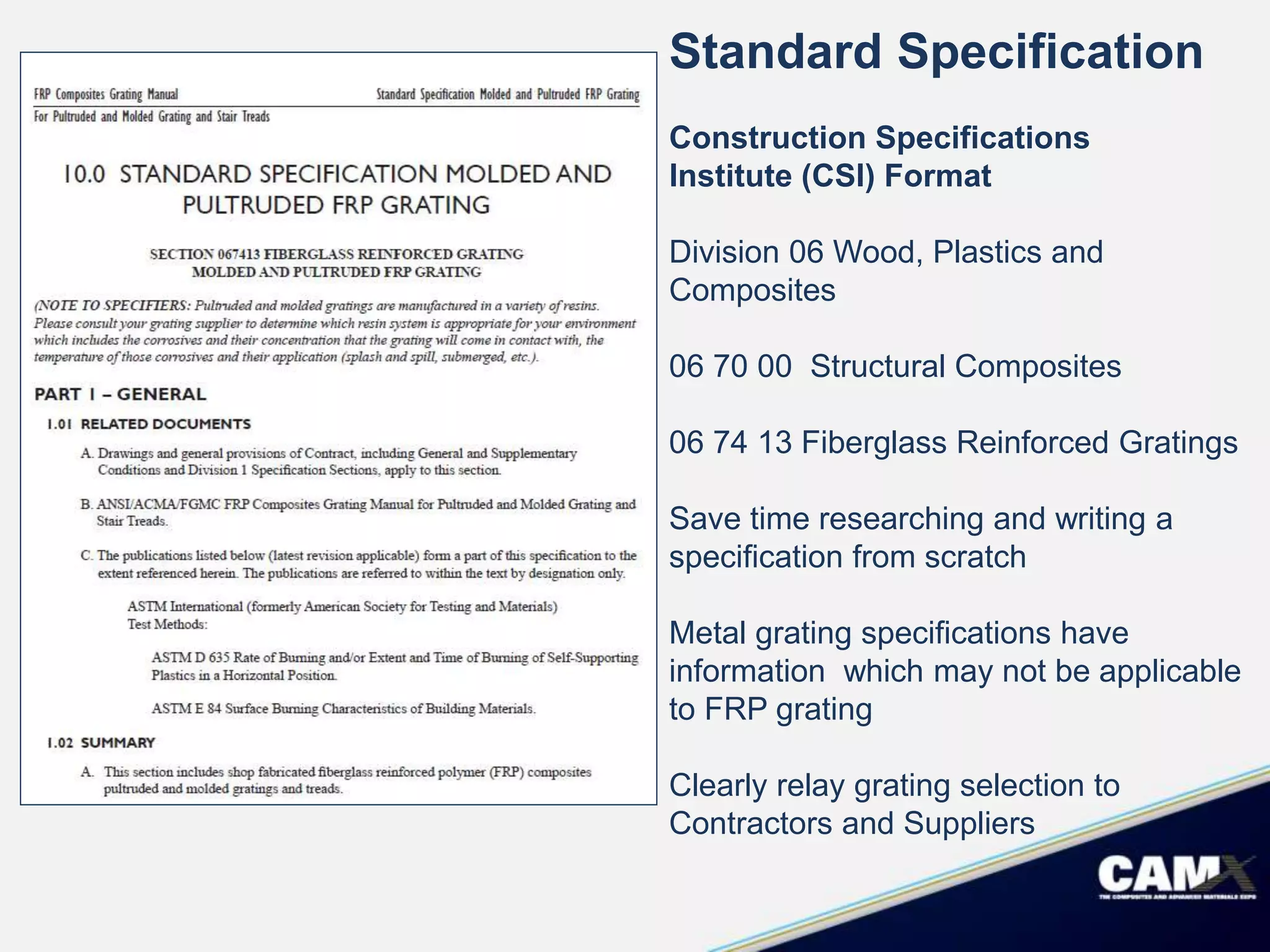 Standard Design Manual for FRP Composites Gratings | PPTX