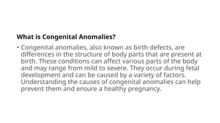 The congenital anomalies of newborn etiology, risk factors | PPTX