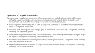 The congenital anomalies of newborn etiology, risk factors | PPTX