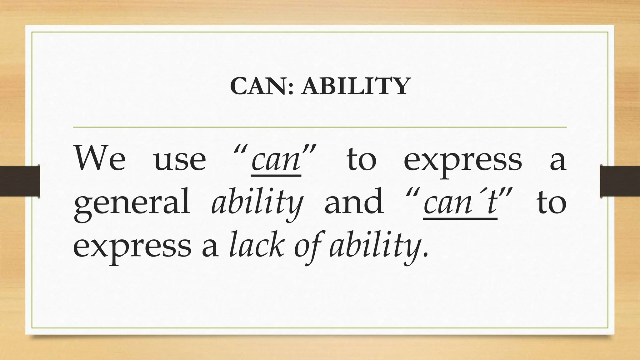 Can ability, permission and different uses | PPTX