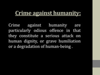 prevention of genocide and crime against humanity | PPTX